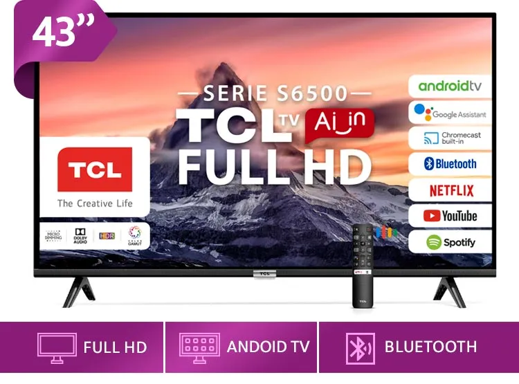 LED TCL 43 43S6500 FHD SMART ANDROID TV