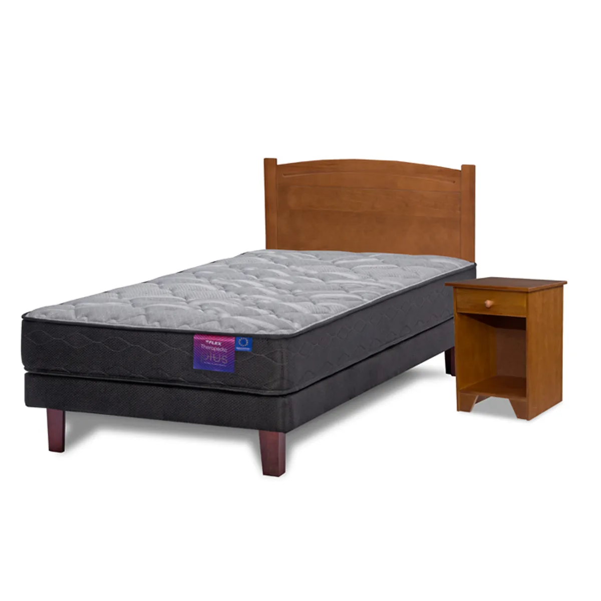 JUEGO DE DORMITORIO FLEX CAMA EUROPEA THERAPEDIC PLUS BOX 1 PLAZA + SET ...
