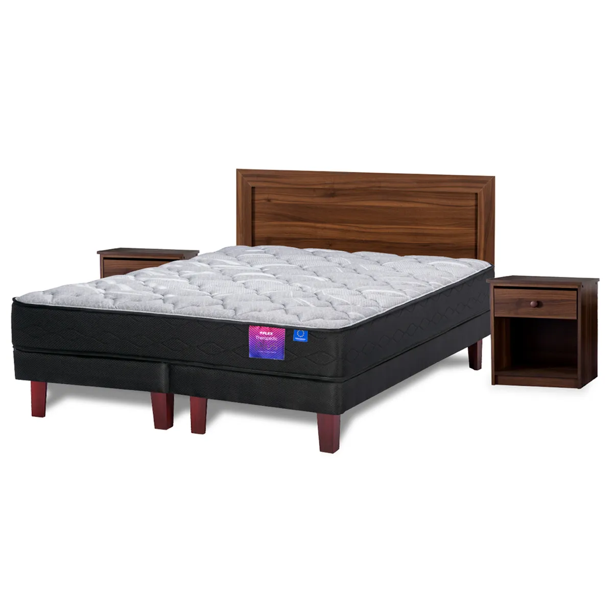 JUEGO DE DORMITORIO FLEX CAMA EUROPEA THERAPEDIC PLUS BOX 2 PLAZAS ...