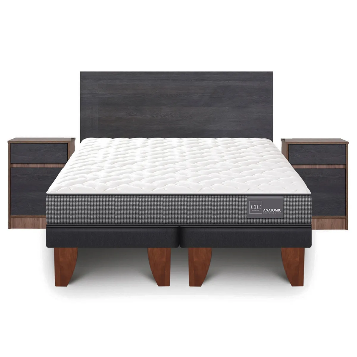 JUEGO DE DORMITORIO CIC CAMA EUROPEA ANATOMIC BD 2 PLAZAS + SET ESPRESSO