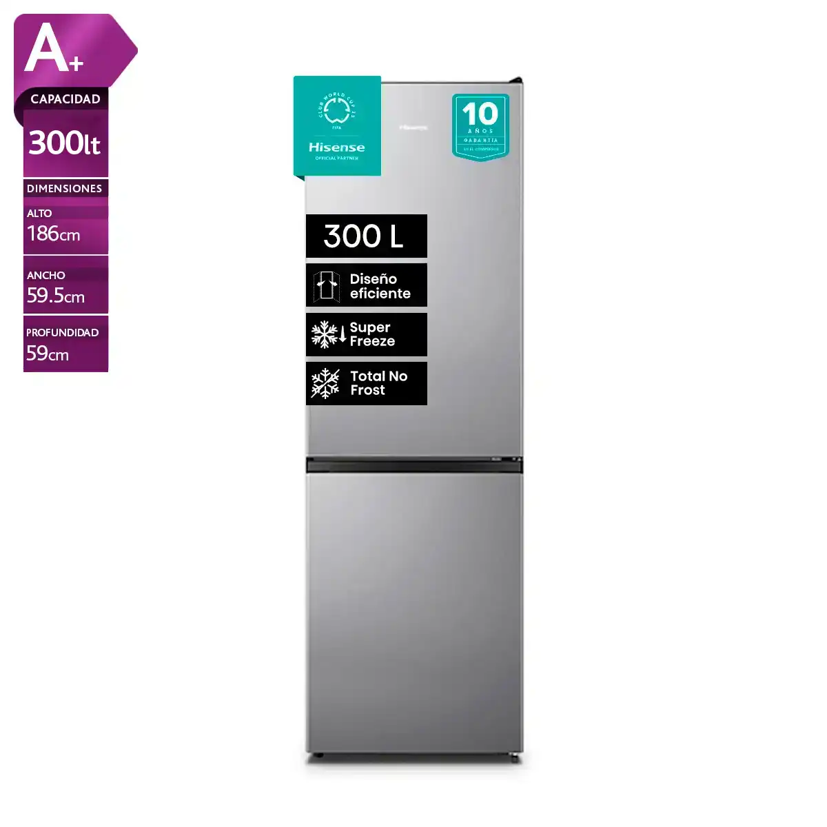 HISENSE - REFRIGERADOR BOTTOM FREEZER HISENSE 300L NO FROST RD-39WC ...