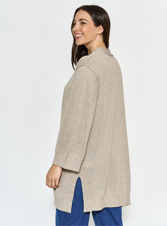 CARDIGAN MUJER CACHAREL LARGO ABIERTO SATINADO