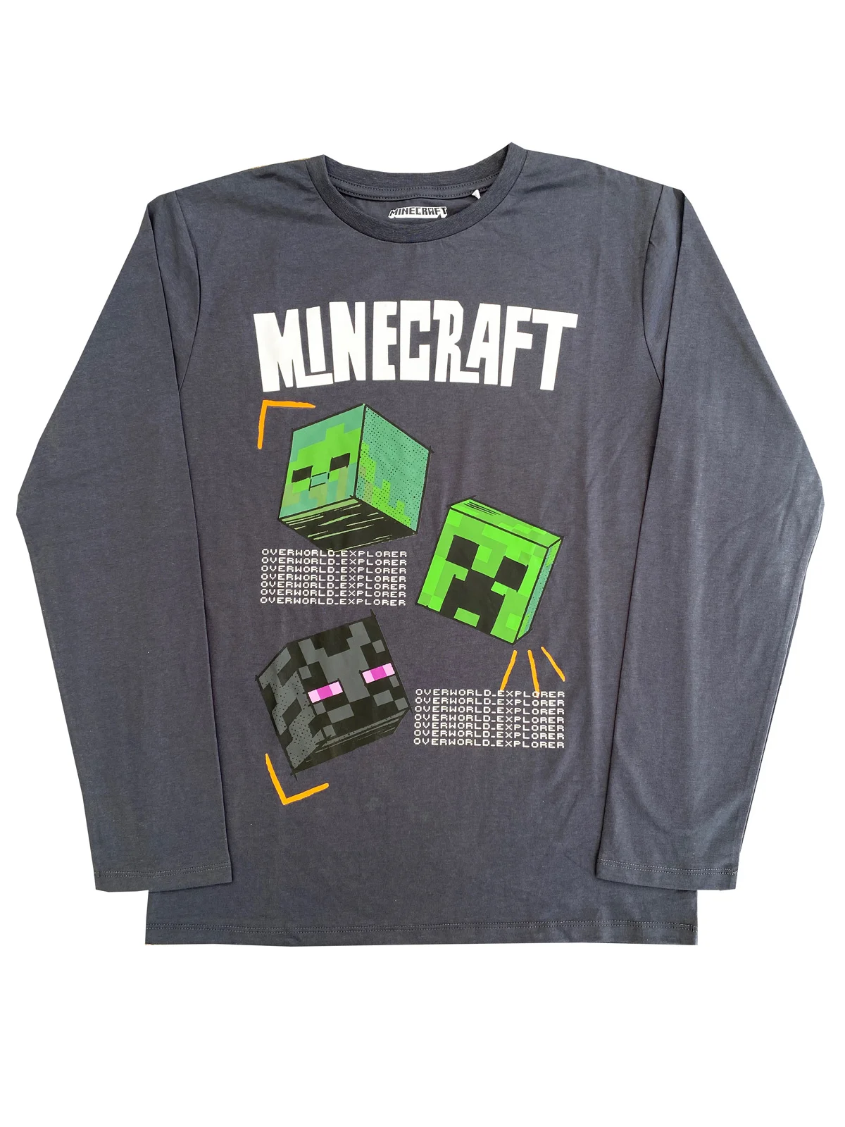 Ripley - POLERA MANGA LARGA NIÑO MINECRAFT GRIS