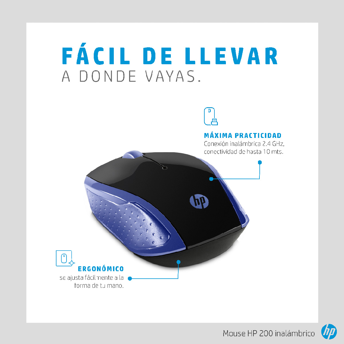 MOUSE INALÁMBRICO HP 200 (2HU85AA)