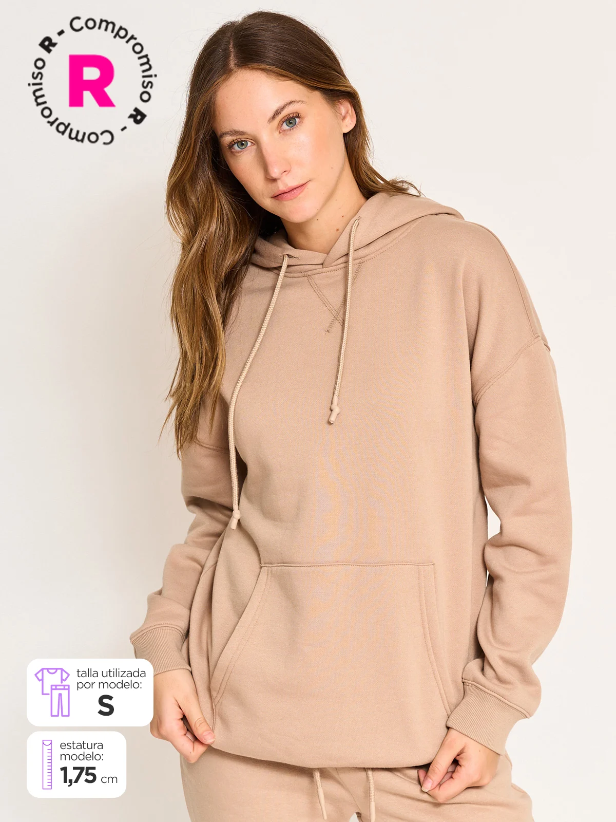 POLERÓN MANGA LARGA ALGODÓN MUJER INDEX BEIGE BÁSICO