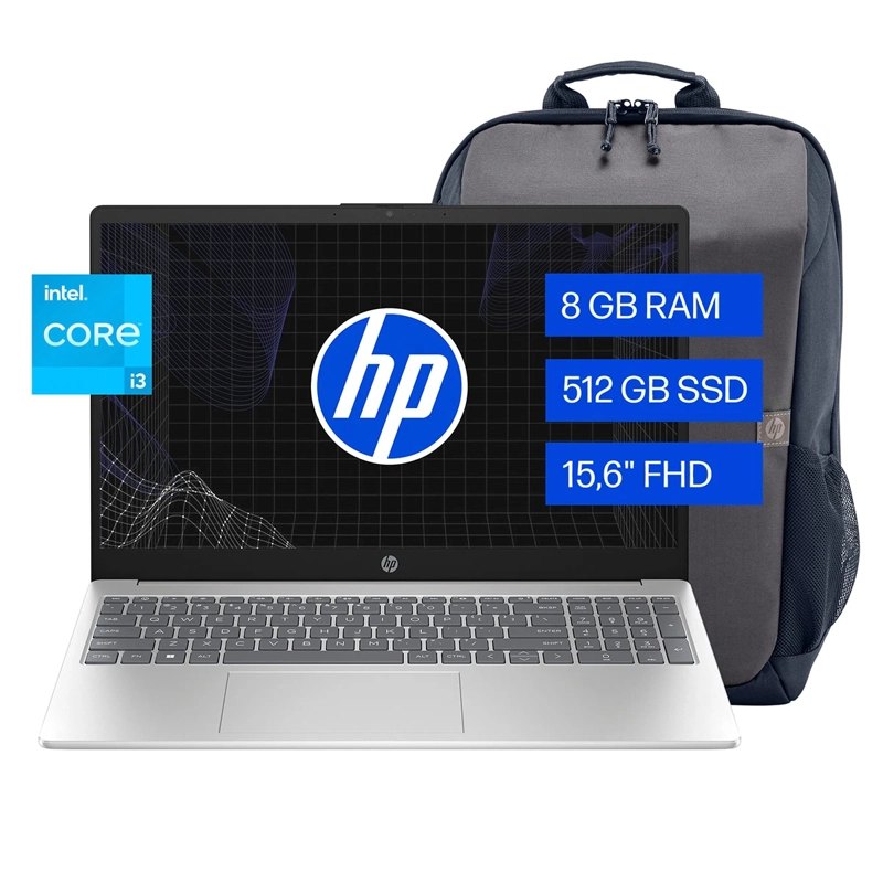NOTEBOOK HP 15-FD0010LA INTEL CORE I3 8GB RAM 512GB SSD 15.6”