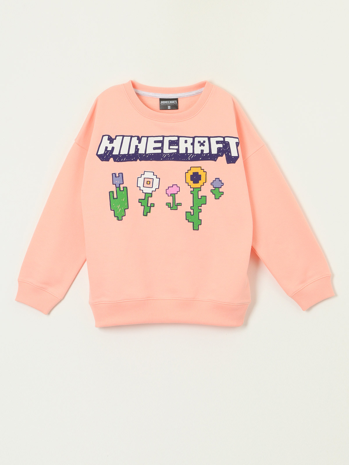 POLERÓN NIÑO MINECRAFT NARANJO CLARO