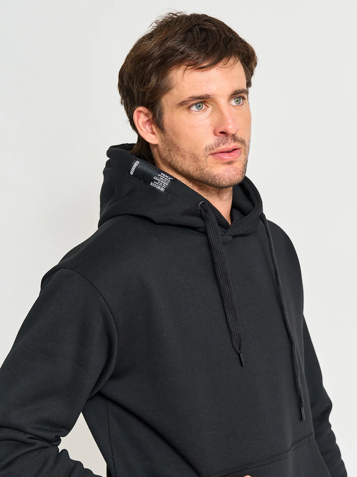 POLERÓN ALGODÓN HOMBRE INDEX NEGRO HOODIE OVERSIZE