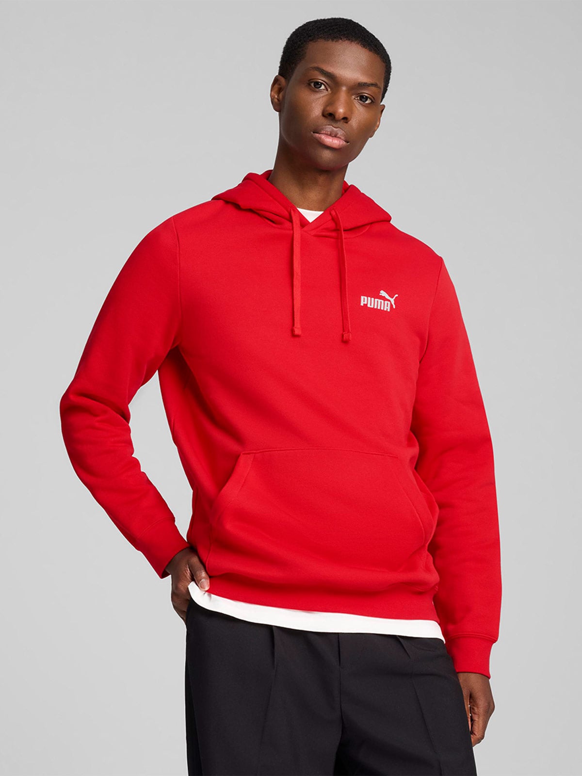 Ripley - POLERÓN CON CAPUCHA HOMBRE PUMA 682574 ROJO ESS SMALL LOGO NO.1