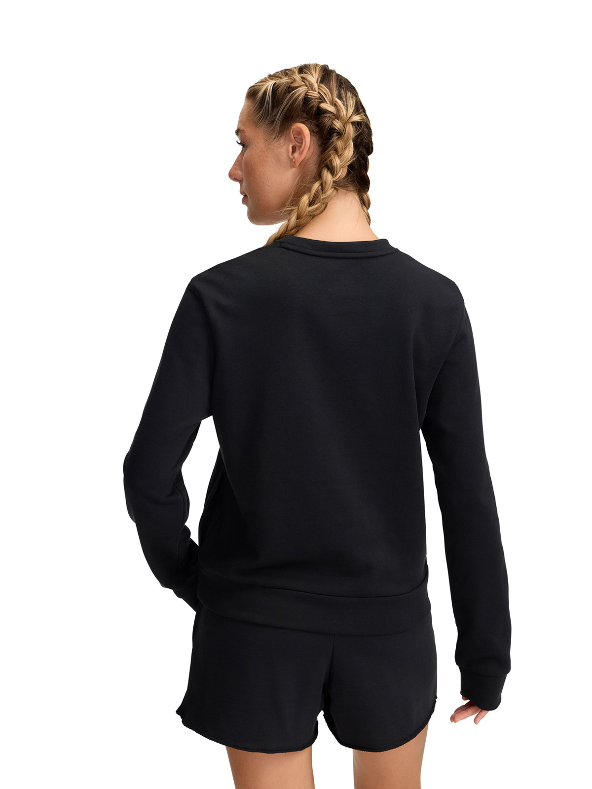 POLERÓN MUJER UNDER ARMOUR 1389659-001 NEGRO MANGA LARGA RIVAL TERRY CREW
