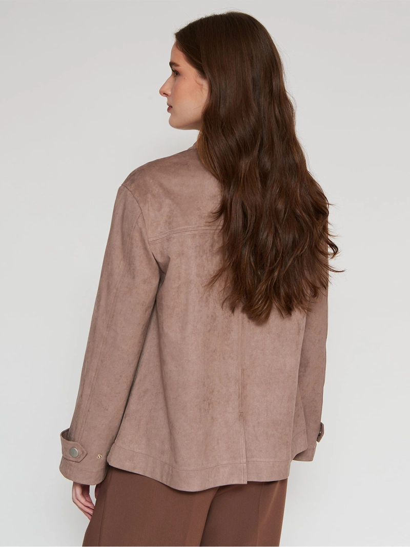 CHAQUETA MUJER CACHAREL CAFE SUEDE CAPA