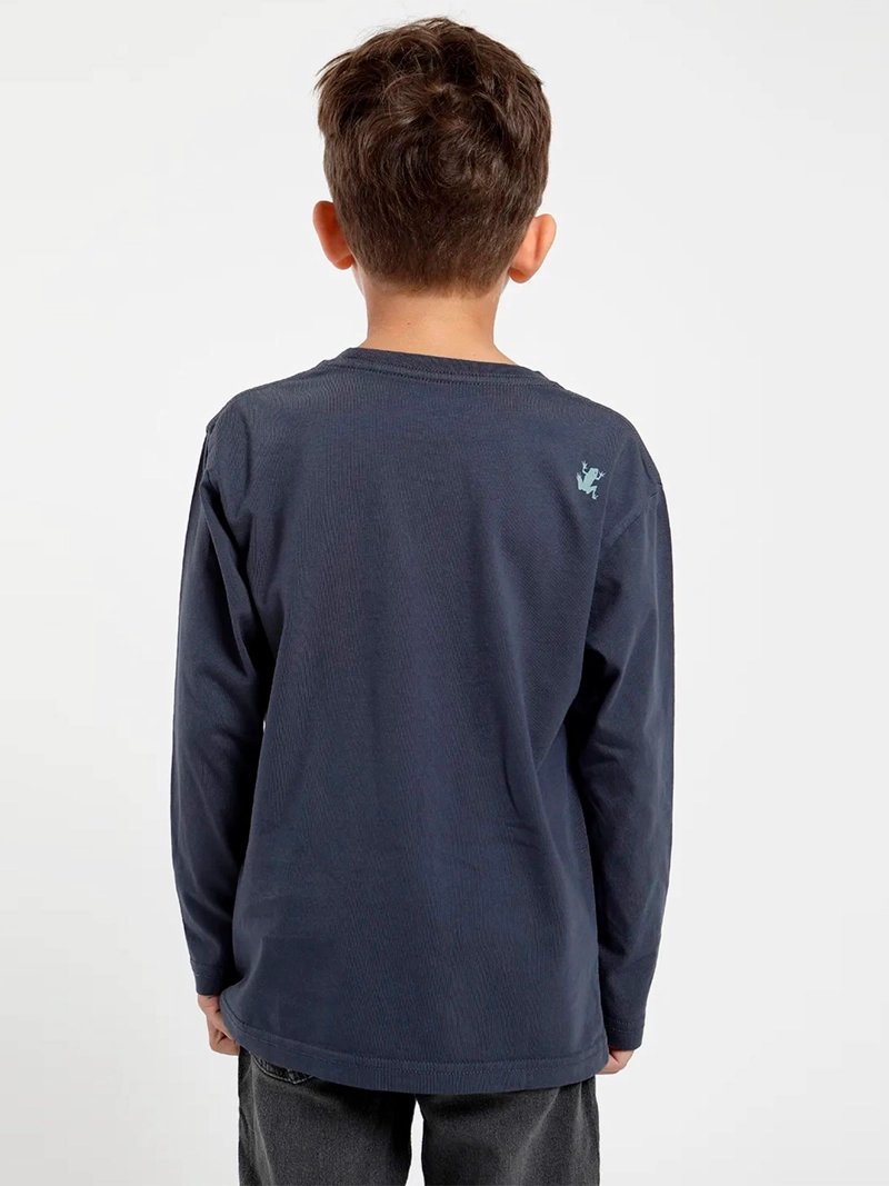 POLERA MANGA LARGA ALGODÓN NIÑO FROENS AZUL OSO FLOJO