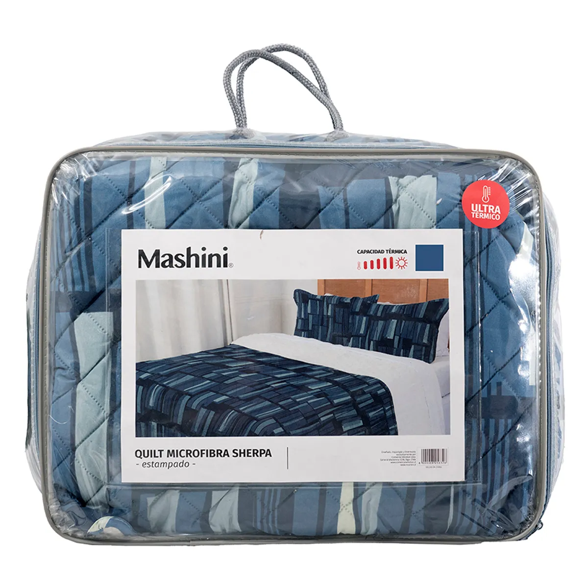 QUILT MASHINI 2 PLAZAS ESTAMPADO SHERPA EDIFICIO