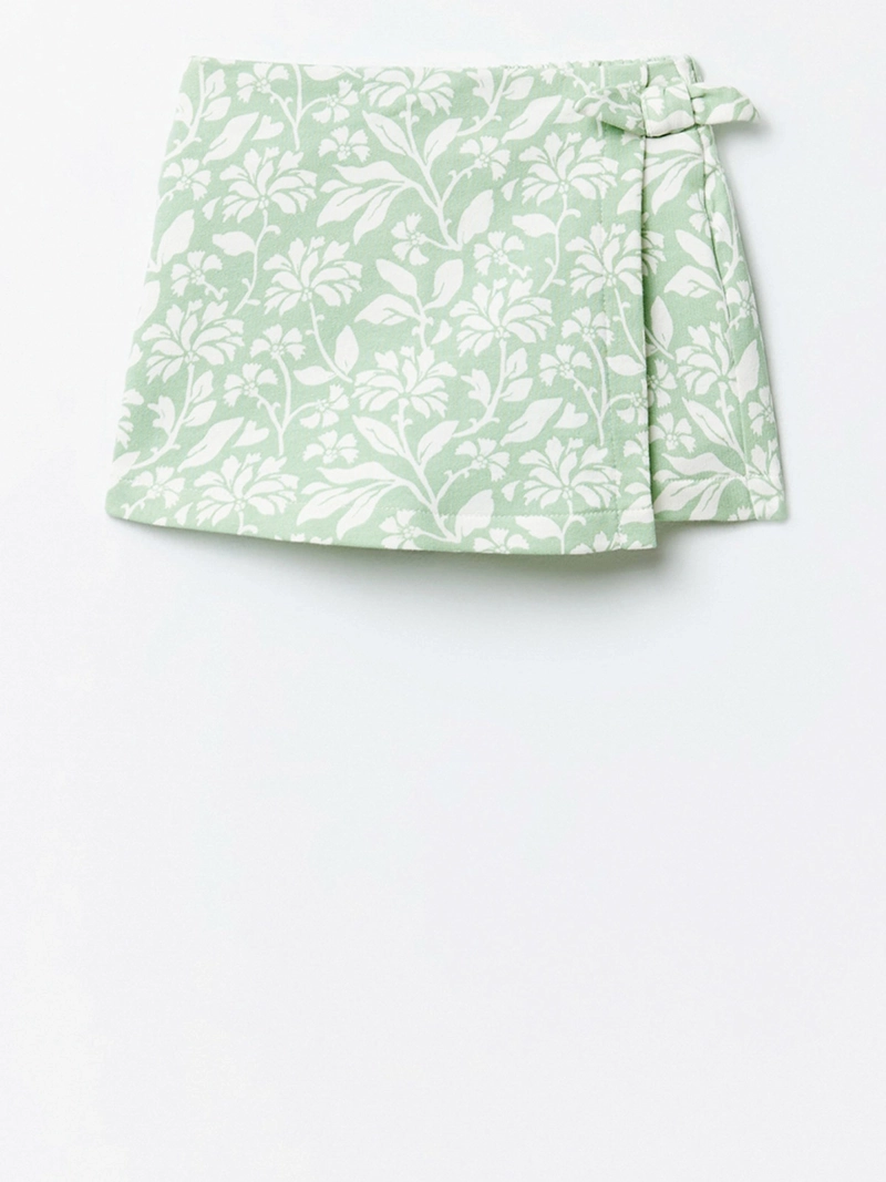 FALDA SHORT ALGODÓN NIÑA SFERA VERDE TERRY