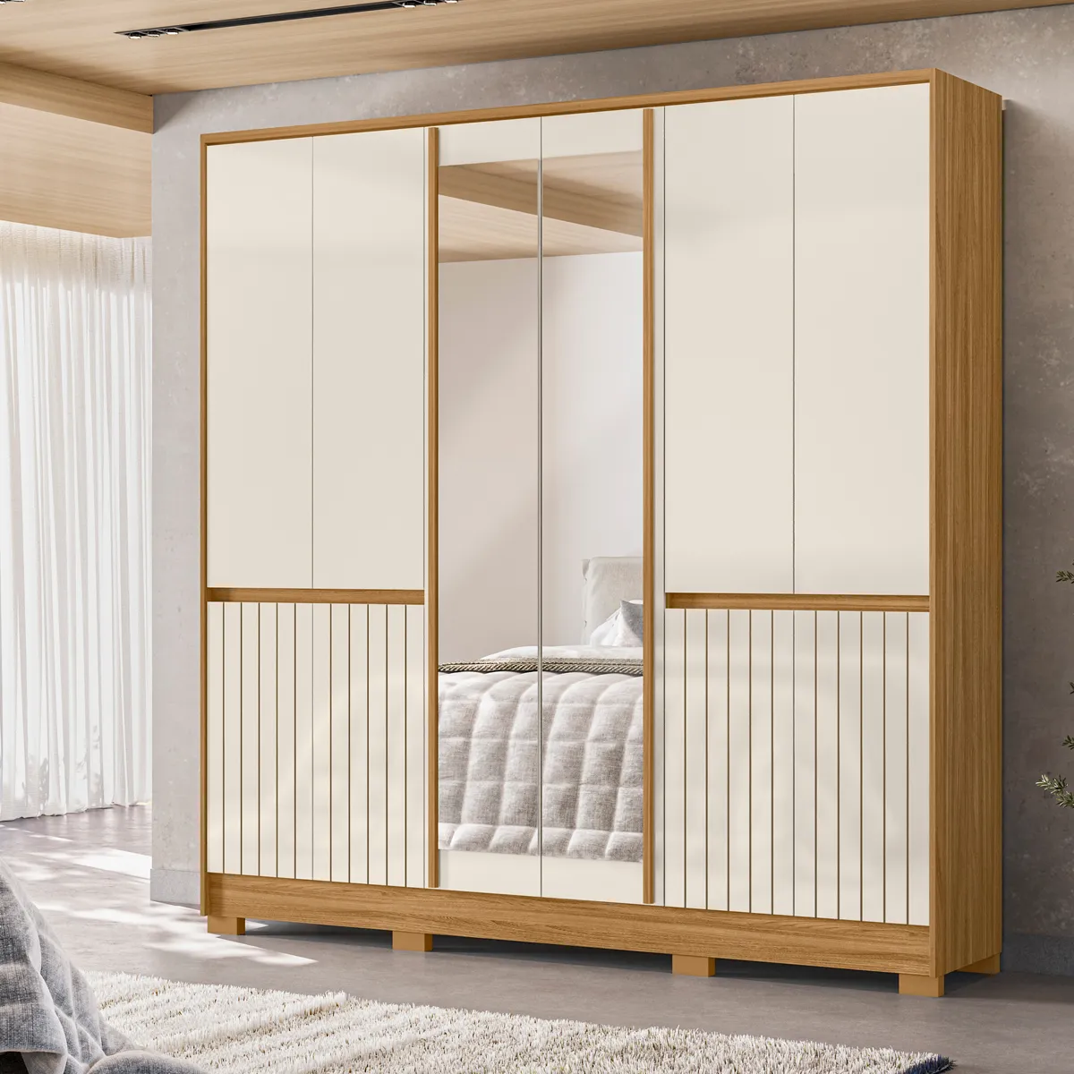CLÓSET DI PORETTI DESIGN ALASCA 10 PUERTAS 4 CAJONES CAFÉ