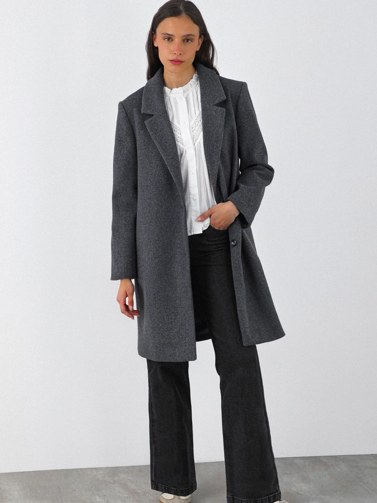 Ripley - ABRIGO MUJER RAINDOOR GRIS LANILLA