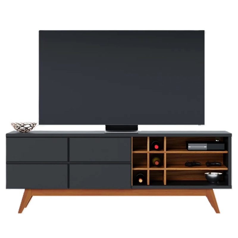 RACK DI PORETTI DESIGN NORONHA 75" 2P NEGRO