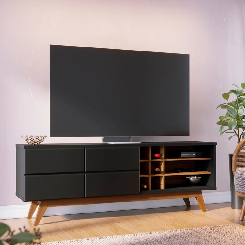 RACK DI PORETTI DESIGN NORONHA 75" 2P NEGRO