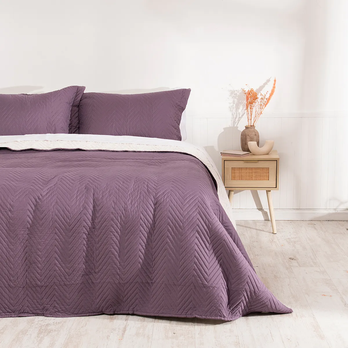 MASHINI - QUILT MASHINI SHERPA 2PL MORADO | Ofertitas