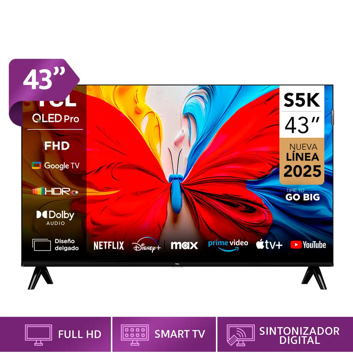 SMART TV TLC TCL QLED FHD 43” S5K