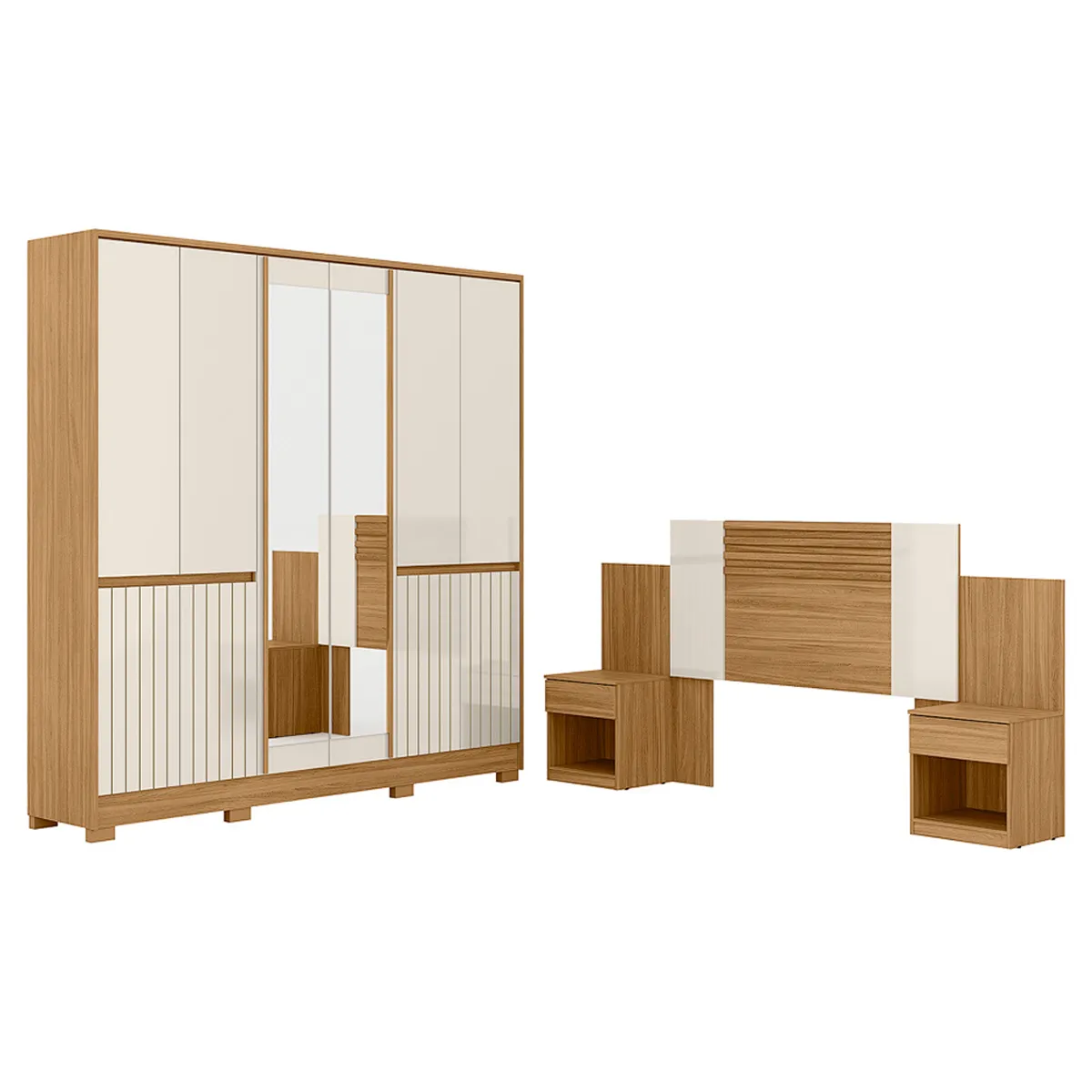 CLOSET DI PORETTI DESIGN ALASCA 10P 4C + RESPALDO + 2 VELADORES CAFÉ