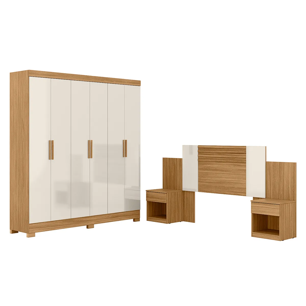 CLOSET DI PORETTI DESIGN VALENCIA 6P 2C + RESPALDO + 2 VELADORES CAFÉ