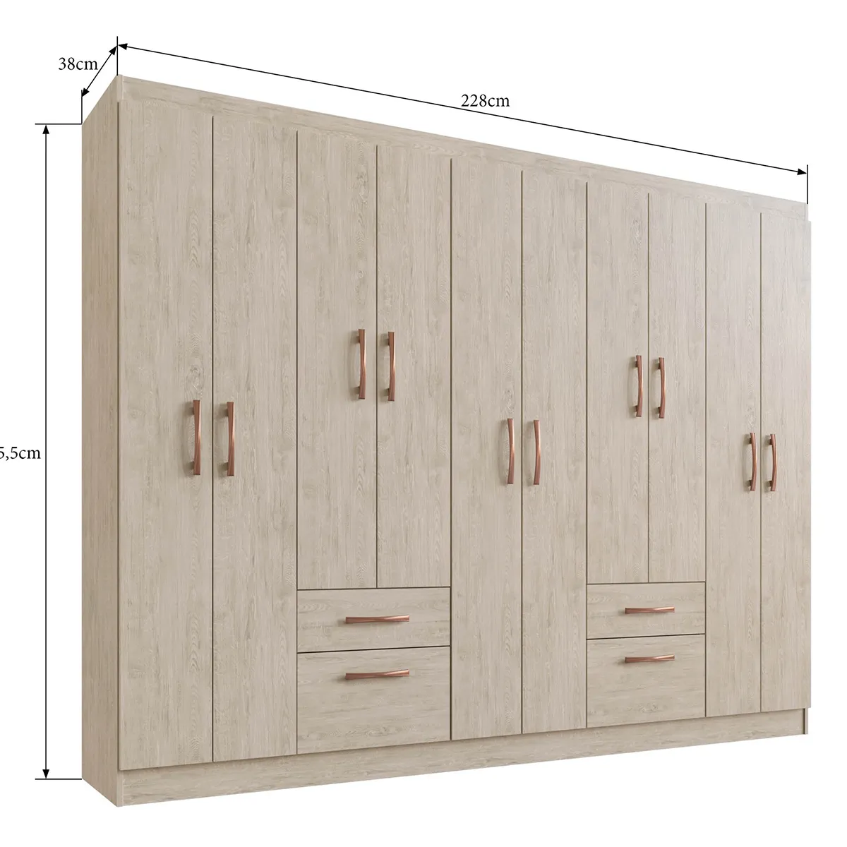 CLOSET DI PORETTI DESIGN MILI 10 PUERTAS 2 CAJONES BEIGE