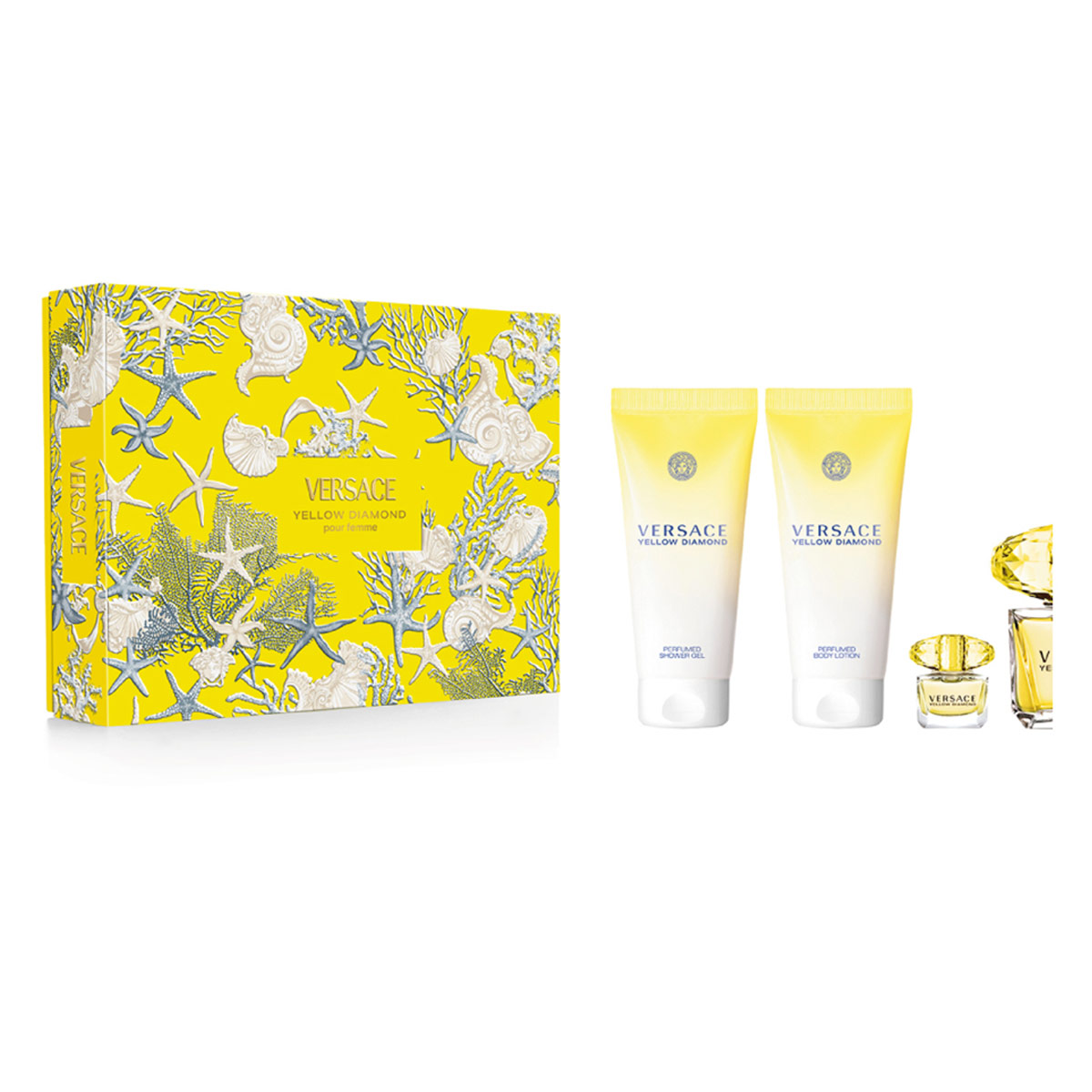 PERFUME VERSACE YELLOW DIAMOND MUJER EDT 90 ML + LOCIÓN 100 ML + GEL DE ...