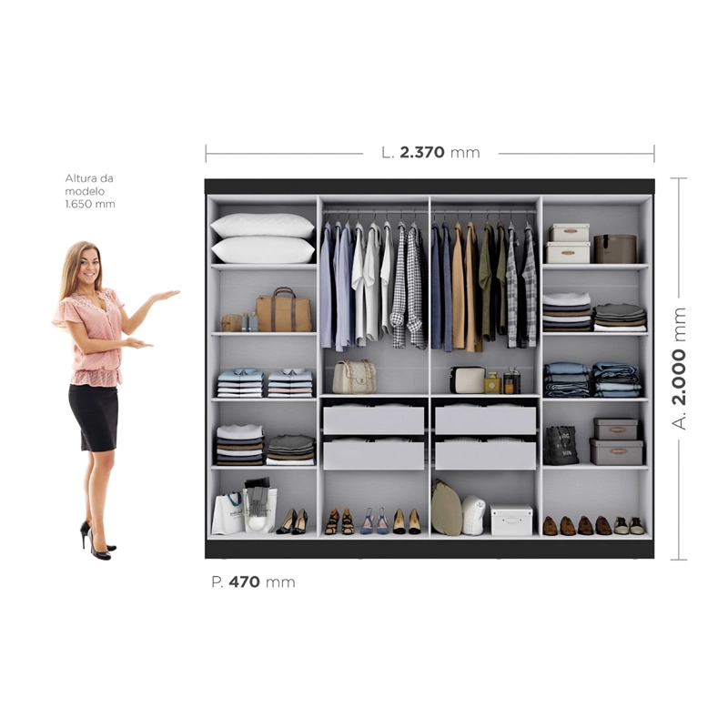 CLOSET DI PORETTI DESIGN PARIS 8P 4C NEGRO
